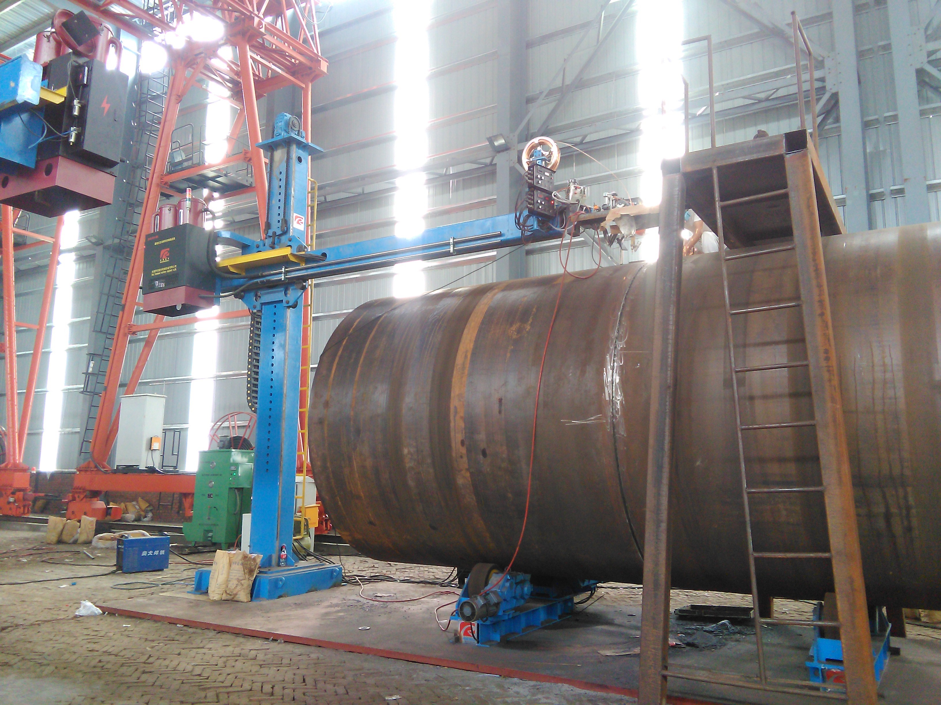 40T Circular Seam Welding Rollers Remote Control For Wind Tower