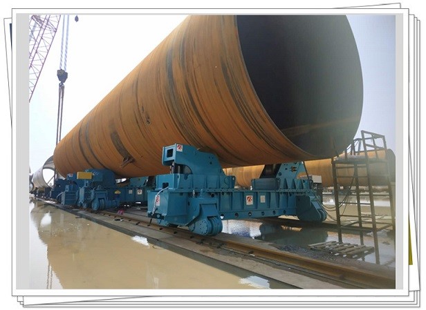 Outdoor 2000T Fit Up Welding Rotator With Motorized Trolley